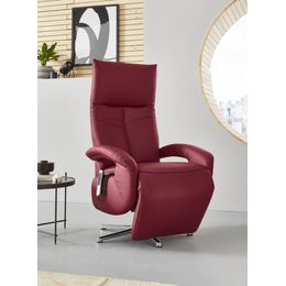 Sit & More TV-Sessel SIT & MORE "Tycoon mit Kopfteilverstellung und 360 Drehfunktion", rot (feuerrot), B:74cm H:117cm T:85cm, Sessel, TV-Sessel, wahlweise manuell oder elektrischer Funktion, auch mit Akku (kabellos)