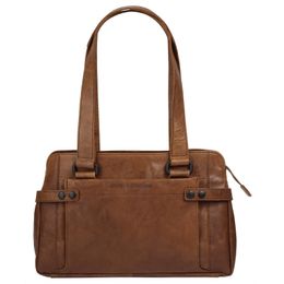 SPIKES & SPARROW Henkeltasche SPIKES & SPARROW, Damen, Gr. B/H/T: 33cm x 19cm x 10cm onesize, braun (cognac), Leder, leicht gl&auml;nzend, unifarben, Taschen Henkeltasche, echt Leder