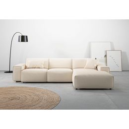 Ecksofa Home Affaire "Glimminge auch in Breitcord, Feincord, Boucl&eacute; + Easy care-Bezug", beige (natur), B:294cm H:71cm T:191cm, 100% Polyester, Sofas, Ecksofa, L-Form, Breite 294, Zierkissen