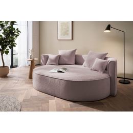 2,5-Sitzer "ISALIE, rundes Loungesofa, mit Kissen, perfekt gepolstert", lila (hellflieder), B:200cm H:98cm T:145cm, LeGer Home by Lena Gercke, Sofas, 2 5-Sitzer, moderne Stoffe, mit 4 Zierkissen, extra gro&szlig;e Sitzfl&auml;che
