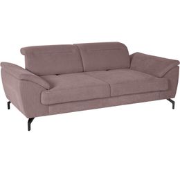 Sit & More 2,5-Sitzer SIT & MORE "Percy", lila (flieder), B:207cm T:112cm, Sofas, 2 5-Sitzer, 15 cm Fu&szlig;h&ouml;he, Sitztiefenverstellung, wahlweise Kopfteilverstellung