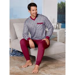 King&acute;S Club Schlafanzug KINGS CLUB, Herren, Gr. 44/46, rot (grau, bordeaux, meliert), 100% Baumwolle, Homewear-Sets Schlafanzug