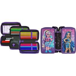 Federm&auml;ppchen Scooli "Tripledecker, Monster High", Kinder, monster high, Polyester, Schreibger&auml;teetuis Federm&auml;ppchen, bef&uuml;llt, inklusive Geodreieck