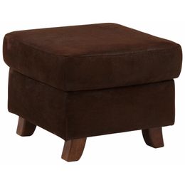 Hocker Home Affaire "Mayfair", braun (schoko), B:58cm H:45cm T:58cm, MELROSE (100% Polyester);Struktur fein (95% Polyester, 5% Polyamid), Hocker, Hocker
