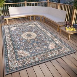 Teppich Hanse Home "Kadi", grau (grau,creme), B:80cm H:3mm L:165cm, Polyester, Polypropylen (PP), Teppiche, Teppich, In-& Outdoor, Teppich, Wetterfest, Balkon, Garten, Wohnzimmer, Orient