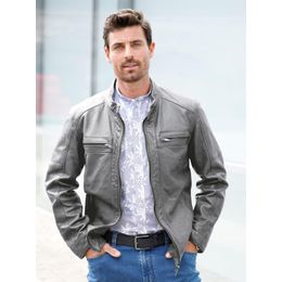 Lederjacke Marco Donati, Herren, Gr. 54, grau (steingrau), 100% Leder, unifarben, Jacken Lederjacke