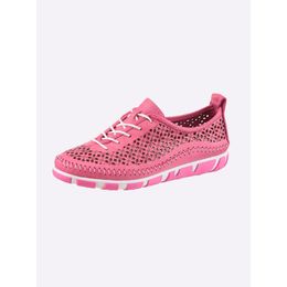 Schn&uuml;rschuh Gemini, Damen, Gr. 38, fuchsia, Glattleder, Schuhe Schn&uuml;rschuh