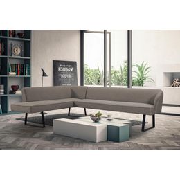 Eckbank exxpo - SOFA FASHION "Americano", bunt (melange), B:249cm H:83cm T:157cm, Sitzb&auml;nke, Eckbank, mit Keder und Metallf&uuml;&szlig;en, Bezug in verschiedenen Qualit&auml;ten