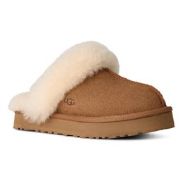 UGG Australia Clog UGG "DISQUETTE", M&auml;dchen, Gr. 4 (36), chestnut, Lammfell, Veloursleder, Schuhe Clog, Pantoffel, Homeslipper mit weichem Fu&szlig;bett