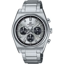 Chronograph CASIO EDIFICE, silber (grau, silberfarben), Armbanduhren, Herren, Chronograph, Quarzuhr, Armbanduhr, Herrenuhr,Edelstahlband,Saphirglas,Stoppfunktion