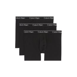 Boxer "BOXER BRIEF 3PK", Herren, Gr. XL (54), schwarz, Jersey, Obermaterial: 88% Polyester, 12% Elasthan, Calvin Klein Underwear, k&ouml;rpernah, Unterhosen Boxer, mit l&auml;ngerem Bein & Logo-Elastikbund