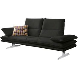 2,5-Sitzer W.Schillig "broadway Designsofa mit hohem Sitzkomfort", grau (graphit z59), B:236cm H:94cm T:96cm, Longlife Xtra-Leder Z59: Glattleder mit modischer Pr&auml;gung. Hautst&auml;rke 0, 9 - 1, 1 mm, Sofas, 2 5-Sitzer, Sitztiefenverstellung, Kopfteil- & Seitenteilverstellung, Breite 236cm