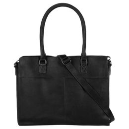 Shopper CLUTY, Damen, Gr. B/H/T: 36cm x 28cm x 13cm onesize, schwarz, Leder, Taschen Shopper, echt Leder