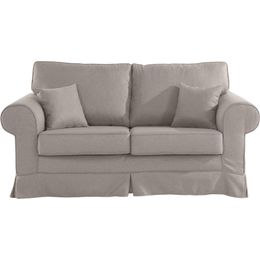 2-Sitzer Home Affaire "Shadmoor", beige, B:188cm H:102cm T:92cm, 100% Polyester, Sofas, 2-Sitzer, Hussenoptik, in uni oder mit Blumendruck