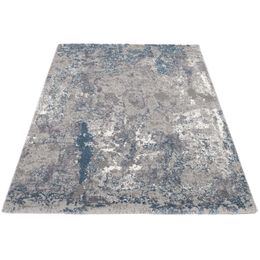 L&auml;ufer OCI DIE TEPPICHMARKE "JUWEL LIRAY", grau (grau, petrol), B:80cm H:20mm L:300cm, Polypropylen (PP), Teppiche, L&auml;ufer, Kurzflor, Wohnzimmer, Marmor Optik, Hoch Tief Effekt
