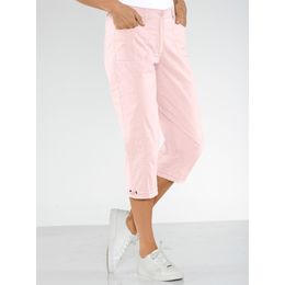 Caprihose Casual Looks, Damen, Gr. 48, Normalgr&ouml;&szlig;en, rosa (ros&eacute;), 98% Baumwolle, 2% Elasthan, unifarben, 3/4-L&auml;nge, Hosen Caprihose