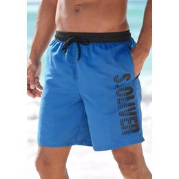 Badeshorts s.Oliver, Herren, Gr. M (50), Lang, blau (blau (langgr&ouml;&szlig;e)), Microfaser, Polyester, Badehosen Badeshorts