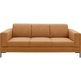 3-Sitzer "LOOKS VII", braun (messing), B:210cm H:82cm T:90cm, 100% Polyester, LOOKS by Wolfgang Joop, Sofas, 3-Sitzer, klare Linien, edles Design