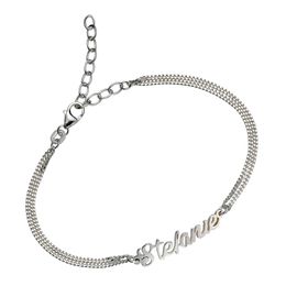 Armband mit Gravur Firetti "Schmuck Geschenk Silber 925 Namensarmband zur Namenskette", silber (silberfarben), Armb&auml;nder, Damen, 17cm, Silber 925 (Sterlingsilber), Armband mit Gravur