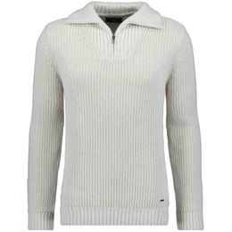 Rundhalspullover Ragman, Herren, Gr. 56, beige (ecru, 005), Strick, 100% Baumwolle, ohne Ausschnitt, Pullover Rundhalspullover