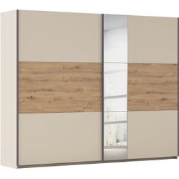 Schwebet&uuml;renschrank Rauch "Kleiderschrank Schrank Garderobe Schlafzimmerschrank SAJO", beige (champagner, eiche artisan), B:261cm H:210cm T:59cm, Holzwerkstoff, Schr&auml;nke, Schwebet&uuml;renschrank, in 2 Breiten (218, 261 cm) optional mit Spiegel MADE IN GERMANY