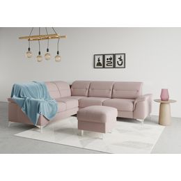 Sit & More Ecksofa SIT & MORE "Sinatra L-Form", lila (flieder), B:251cm H:85cm T:231cm, 90% Polyester, 10% Polyamid, Sofas, Ecksofa, optional mit Kopfteilverstellung und Armteilfunktion