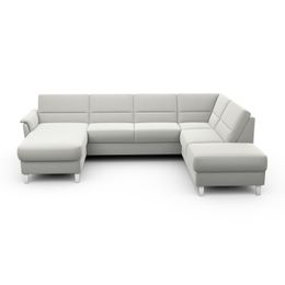 Sit & More Wohnlandschaft SIT & MORE "Palmera U-Form, B: 308 cm", silber, B:308cm H:89cm T:212cm, 100% Polyester, Sofas, Wohnlandschaft, optional Bettfunktion & Bettkasten, Federkern