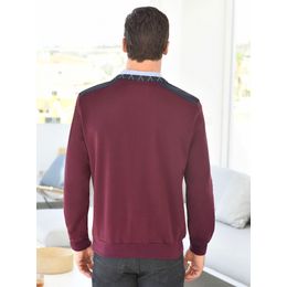 Poloshirt Marco Donati "Langarm-Shirt", Herren, Gr. 44/46, rot (bordeaux), 100% Baumwolle, unifarben, ohne Ausschnitt, Shirts Poloshirt