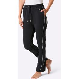Jogginghose feel good, Damen, Gr. 48/50, Normalgr&ouml;&szlig;en, schwarz, wei&szlig;, 60% Baumwolle, 40% Polyester, unifarben, Hosen Jogginghose
