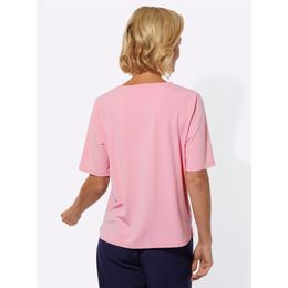 Kurzarmshirt CLASSIC "Rundhals-Shirt", Damen, Gr. 44, ros&eacute;, 95% Polyester, 5% Elasthan, unifarben, Rundhals, Shirts Kurzarmshirt