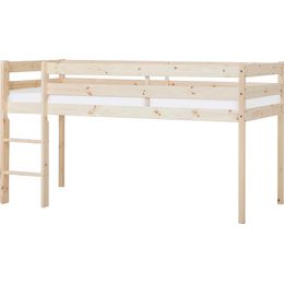 Spielbett Hoppekids "ECO COMFORT, Hochbett, in 2 Einzelbetten teilbar", beige (natur), B:101cm H:114cm L:206cm, Betten, Spielbett, H&ouml;he 72cm, Farbe & Gr&ouml;&szlig;e & Matratze