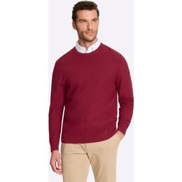 Rundhalspullover Marco Donati "Pullover", Herren, Gr. 56/58, kirsche, 100% Baumwolle, Pullover Rundhalspullover