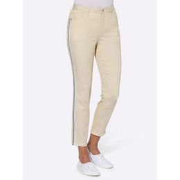 7/8-Jeans Casual Looks, Damen, Gr. 36, Normalgr&ouml;&szlig;en, beige (beige, denim), 72% Baumwolle, 25% Polyester, 3% Elasthan, unifarben, 7/8-L&auml;nge, Jeans 7/8-Jeans