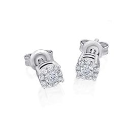 Paar Ohrstecker ONE ELEMENT "0,16 ct Diamant Brillant Invisible Ohrringe Ohrstecker aus 585 Wei&szlig;gold", silber, Ohrringe, Damen, Wei&szlig;gold 585, Paar Ohrstecker