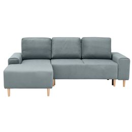 Ecksofa Home Affaire "Samu L-Form", gr&uuml;n (mint), B:235cm H:93cm T:160cm, Microfaser PRIMABELLE (100% Polyester);Samtoptik (100% Polyester);Struktur fein (100% Polyester), Sofas, Ecksofa, wahlweise mit Bettfunktion und Bettkasten
