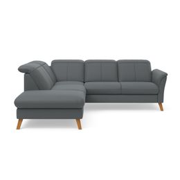 Sit & More Ecksofa SIT & MORE "Romero L-Form", grau (dunkelgrau), B:250cm H:91cm T:220cm, 100% Polyester, Sofas, Ecksofa, wahlweise mit oder ohne TV-Funktion, Bettfunktion, Bettkasten