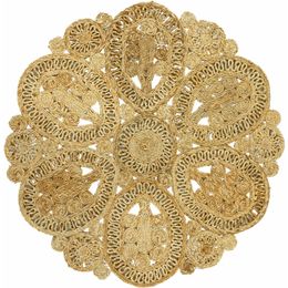 Sisalteppich CarpetFine "Juteteppich Liam", beige (natur), H:13mm &Oslash;:150cm, Jute, Teppiche, Sisalteppich, nat&uuml;rliches Pflanzenmaterial von Hand gewebt, Boho Style