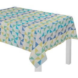 Tischdecke WIRTH "BERLARE" Gr. 4, blau (blau, gr&uuml;n), B:130cm L:190cm, Baumwolle, Polyester, Tischdecken, Tischdecke