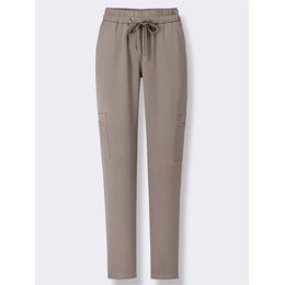 Schlupfhose Casual Looks, Damen, Gr. 21, Kurzgr&ouml;&szlig;en, taupe, 100% Lyocell, unifarben, Hosen Schlupfhose