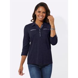 Poloshirt Casual Looks "Poloshirt", Damen, Gr. 38, blau (marine), 50% Baumwolle, 50% Modal, unifarben, Shirts Poloshirt