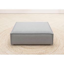 Polsterhocker Home Affaire "Watertown, XXL Hockerbank passend zum Sofa - ideal als Beistellmodul", grau (light, grau), B:90cm H:43cm T:120cm, 100% Polyester, Hocker, Polsterhocker, erweiterbare Hockerbank mit weicher Polsterung
