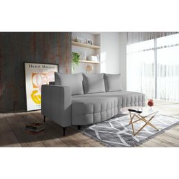 Loungesofa exxpo - SOFA FASHION "T wiggy Schlafsofa mit Bettfunktion und Bettkasten", grau, B:212cm H:93cm T:114cm, Sofas, Loungesofa, komfortabler Federkern, super Sitzkomfort, elegante Formensprache