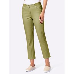 7/8-Jeans Casual Looks, Damen, Gr. 48, Normalgr&ouml;&szlig;en, schilf, 96% Baumwolle, 4% Elasthan, unifarben, 7/8-L&auml;nge, Jeans 7/8-Jeans