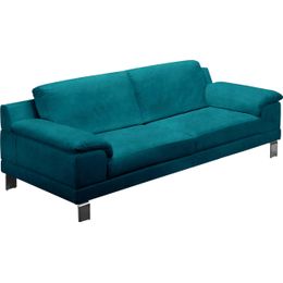 2,5-Sitzer Egoitaliano "Shakira, Design und Sitzkomfort auf hohem Niveau, tolle Details", blau (teal), B:216cm H:84cm T:92cm, Sofas, 2 5-Sitzer, bequeme Armlehne und R&uuml;ckenlehne