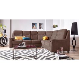 Sit & More Ecksofa SIT & MORE "Boccaccio L-Form", braun (schlamm), B:265cm H:104cm T:215cm, Kunstleder SOFTLUX;Luxus-Microfaser (90% Polyester, 10% Polyamid);Flachgewebe (100% Polyester), Sofas, Ecksofa, mit Federkern und Kopfteilverstellung, wahlweise mit Bettfunktion