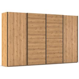 Schwebet&uuml;renschrank Rauch "Kleiderschrank Schrank Garderobe Schlafzimmerschrank SCALE-WOOD", braun (asteiche massiv, griffleisten schwarz), B:360cm H:223cm T:68cm, Holz teilmassiv, Schr&auml;nke, Schwebet&uuml;renschrank, senkrecht geteilte T&uuml;ren in robuster massiver Asteiche MADE IN GERMANY