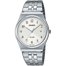 Quarzuhr, silber (silberfarben), CASIO TIMELESS COLLECTION, Armbanduhren, Damen, Quarzuhr, Armbanduhr, Herrenuhr, Damenuhr, analog, Datum, Edelstahlarmband