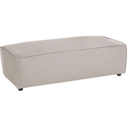 Hocker Home Affaire "NEU: SHERWOOD XXL, Polsterhocker, Cord, Webstoff", beige (hellbeige), B:130cm H:44cm T:60cm, 100% Polyester, Hocker, Hocker, rechteckig, bequemer Sitzkomfort, 130/60/44 cm, Krokodilverbinder