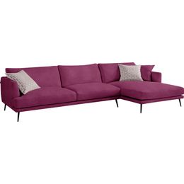 Ecksofa Egoitaliano "Sophia, Designsofa mit extrakomfortablem Sitzkomfort, Breite 274cm", pink (fuchsia), B:274cm H:77cm T:154cm, Sofas, Ecksofa, mit Daunenfederung, L-Form