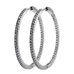Klappcreolen OSTSEE-SCHMUCK "- Simone 40 mm - Silber 925/000 - Zirkonia" Gr. 40, silber (silber 925, silberfarben, wei&szlig;), Ohrringe, Damen, Blacklist, Klappcreolen